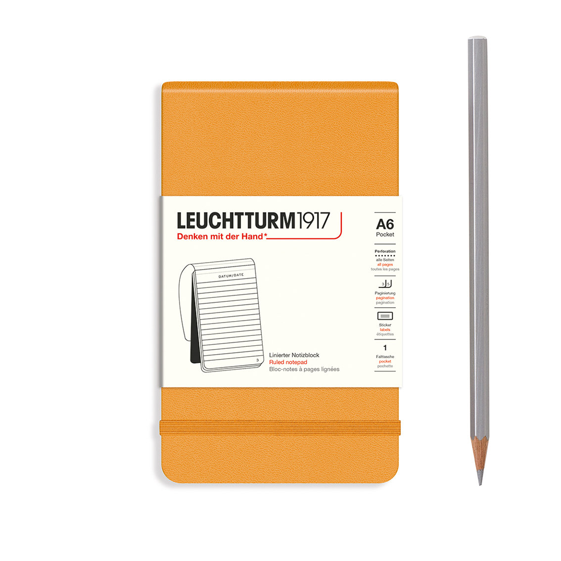 Notebook Hardcover Pocket (A6), Ruled, 184 pages, Rising Sun ...