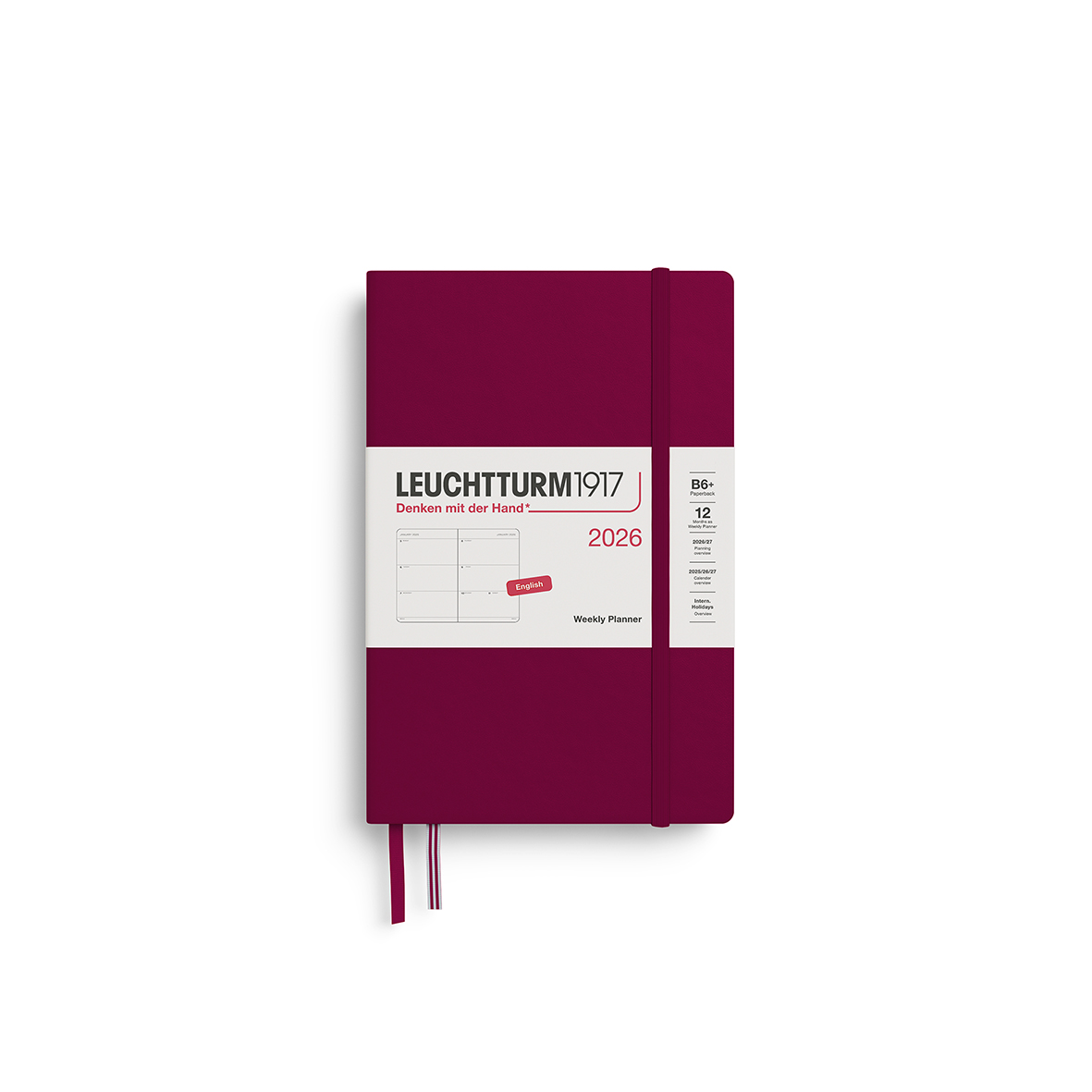 Weekly Planner Paperback (B6+) 2026, Hardcover, Port Red ...